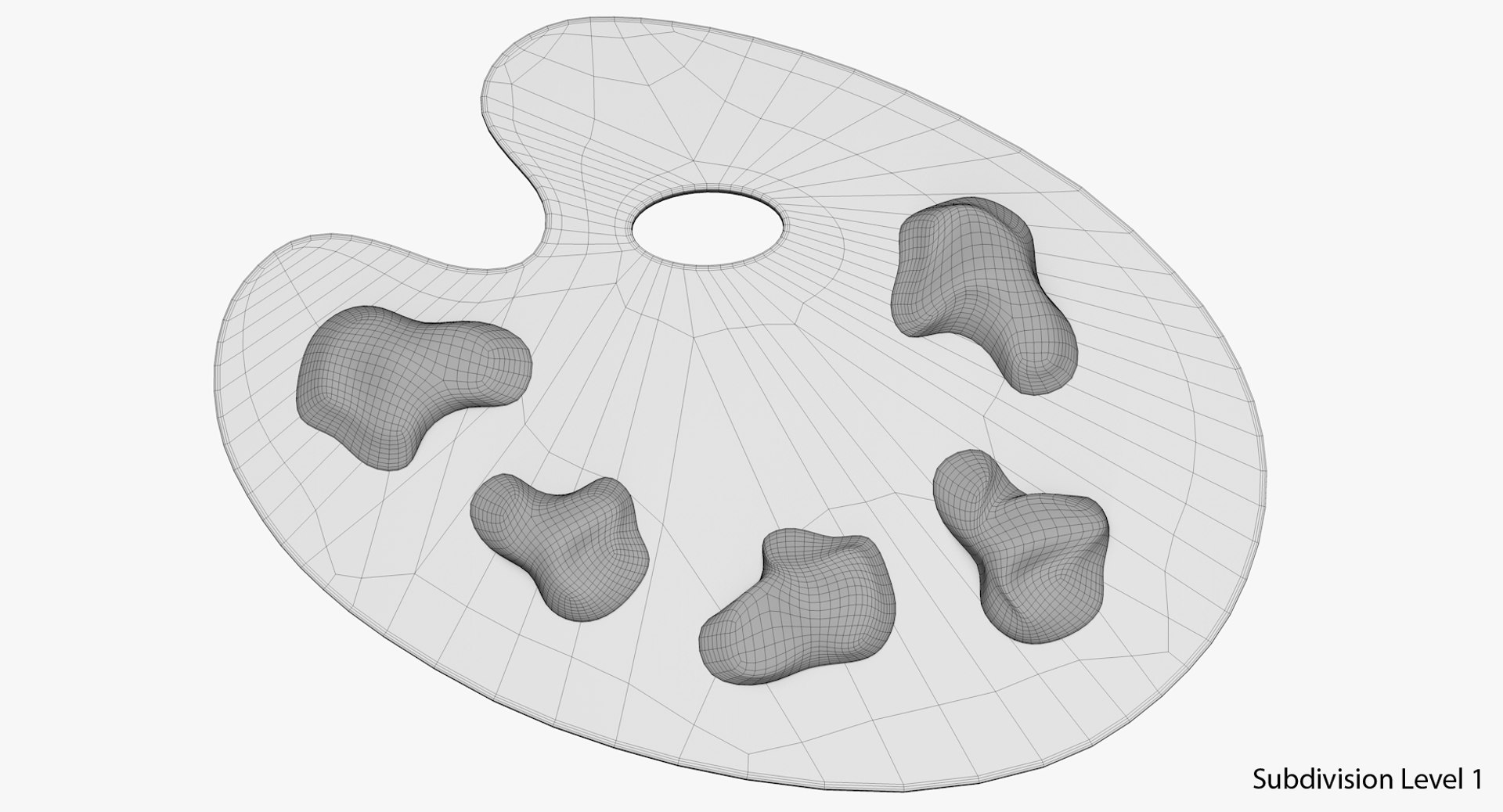 Painting Palette 3D Model - TurboSquid 1189524