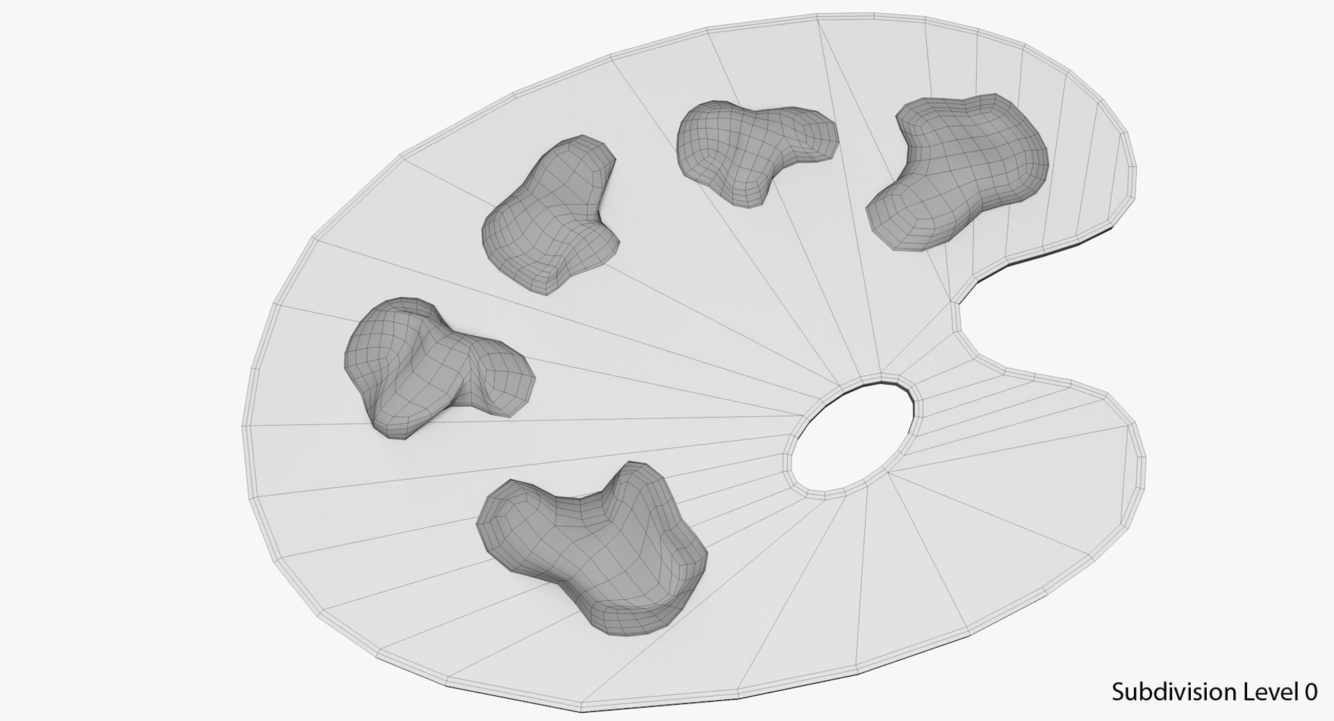 Painting Palette 3D Model - TurboSquid 1189524