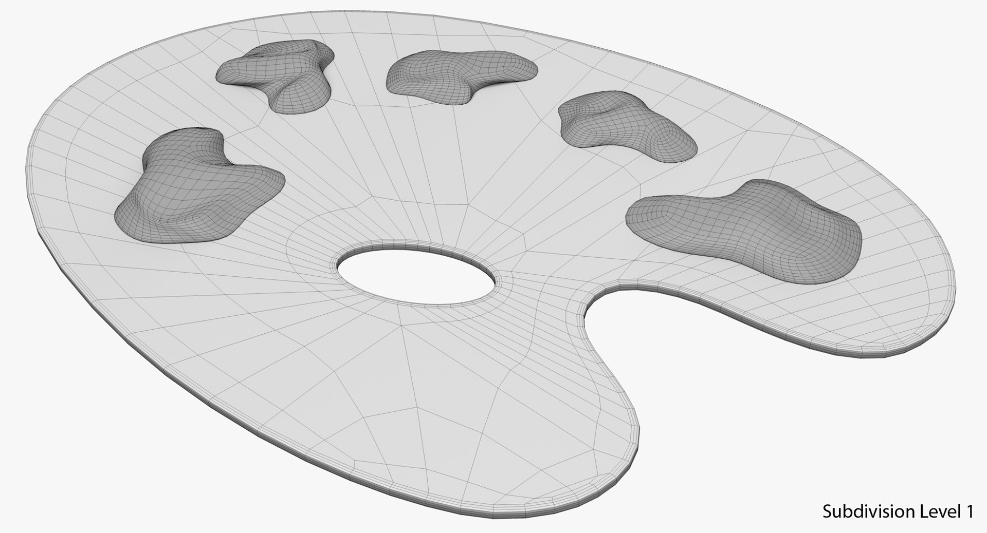 Painting Palette 3D Model - TurboSquid 1189524