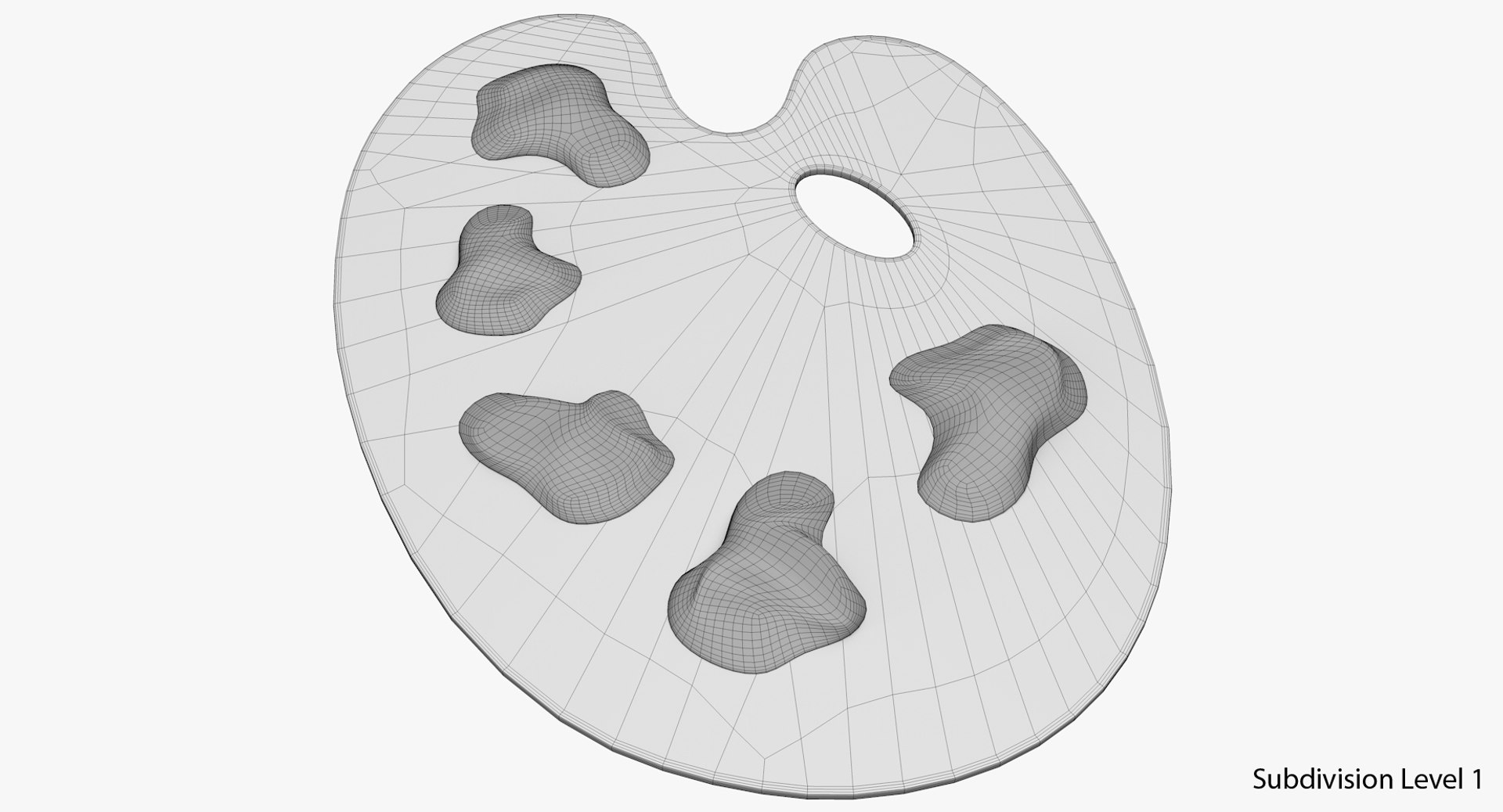 Painting Palette 3D Model - TurboSquid 1189524