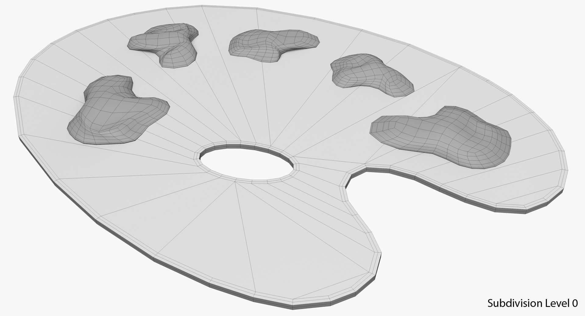 Painting Palette 3D Model - TurboSquid 1189524
