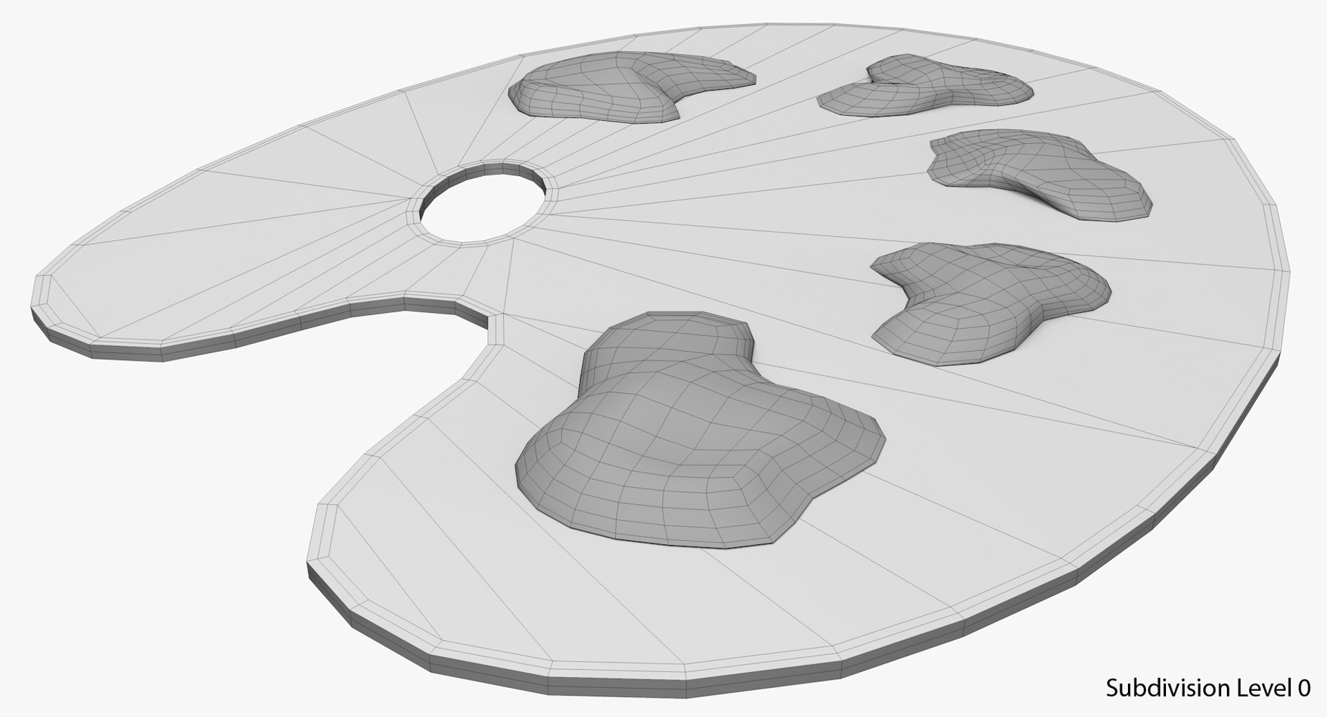 Painting Palette 3D Model - TurboSquid 1189524