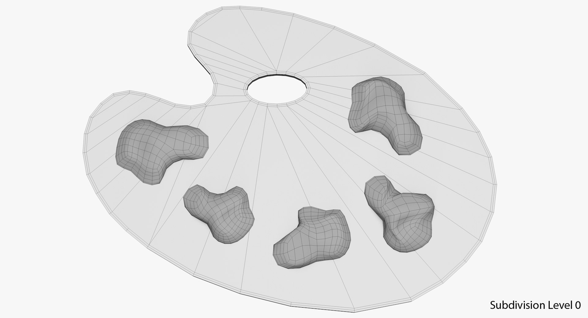 Painting Palette 3D Model - TurboSquid 1189524