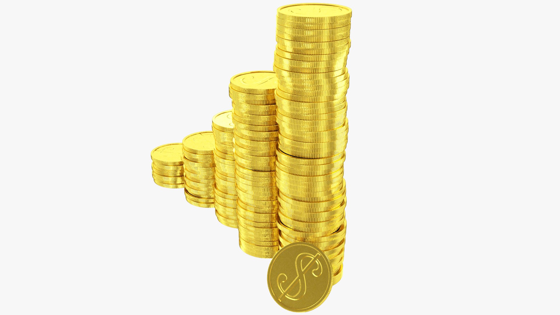 Dollar Coins V1 3D Model - TurboSquid 1954926