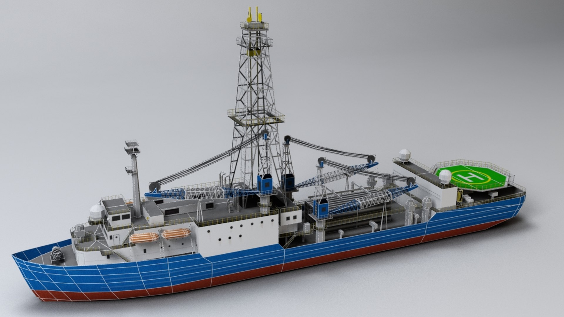 3d Drill Ship Model