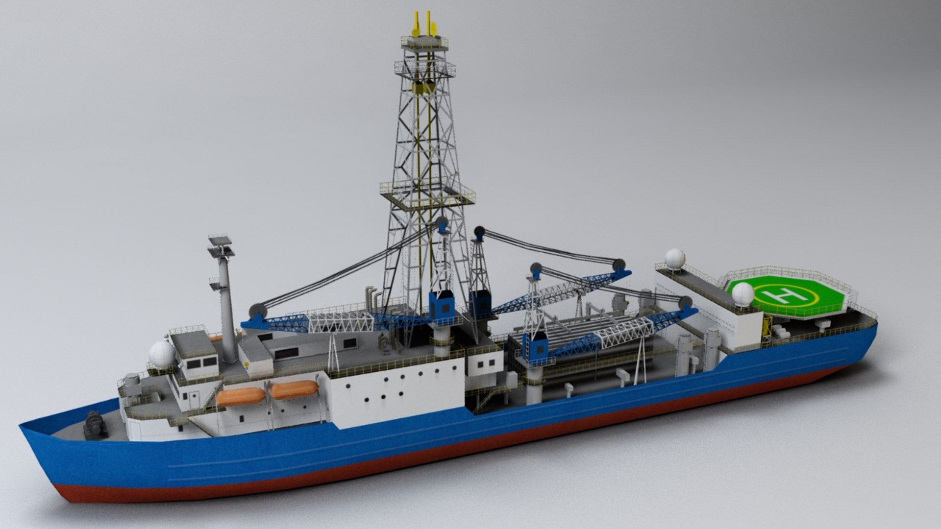 3d Drill Ship Model