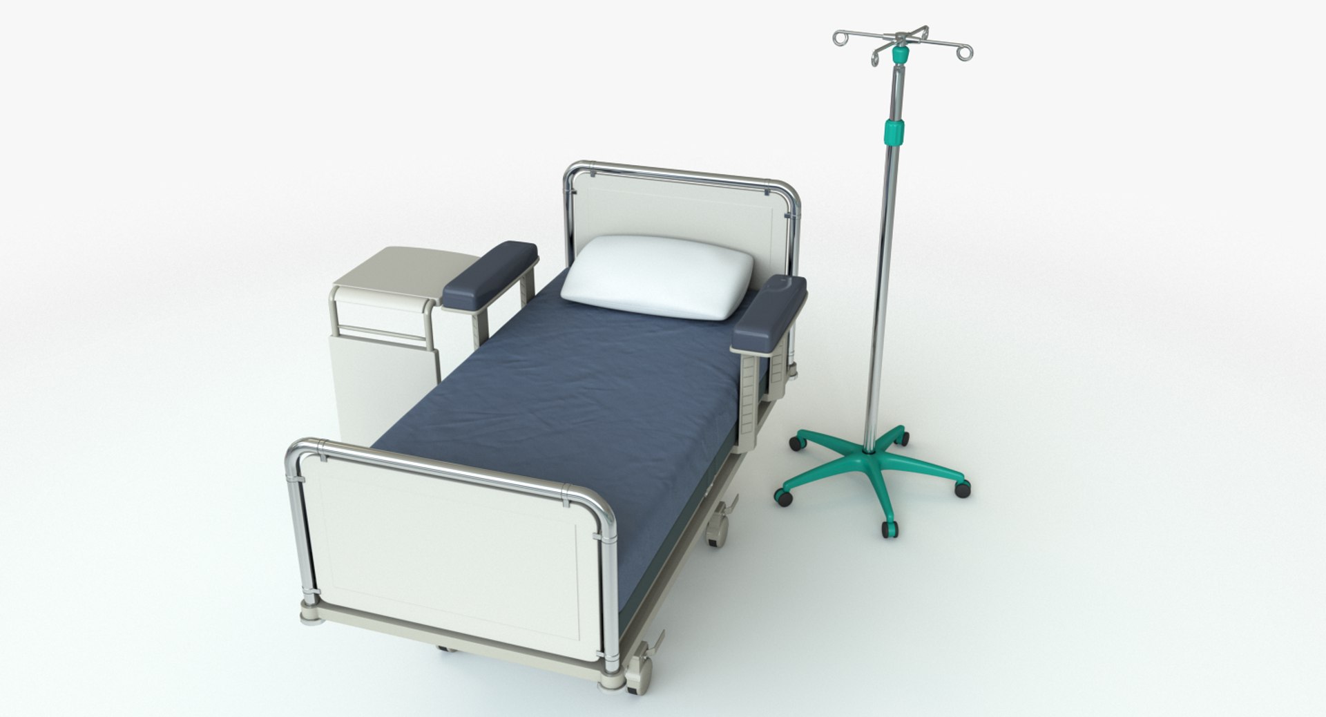 3D Hospital Patient Bed Set Model - TurboSquid 1393042