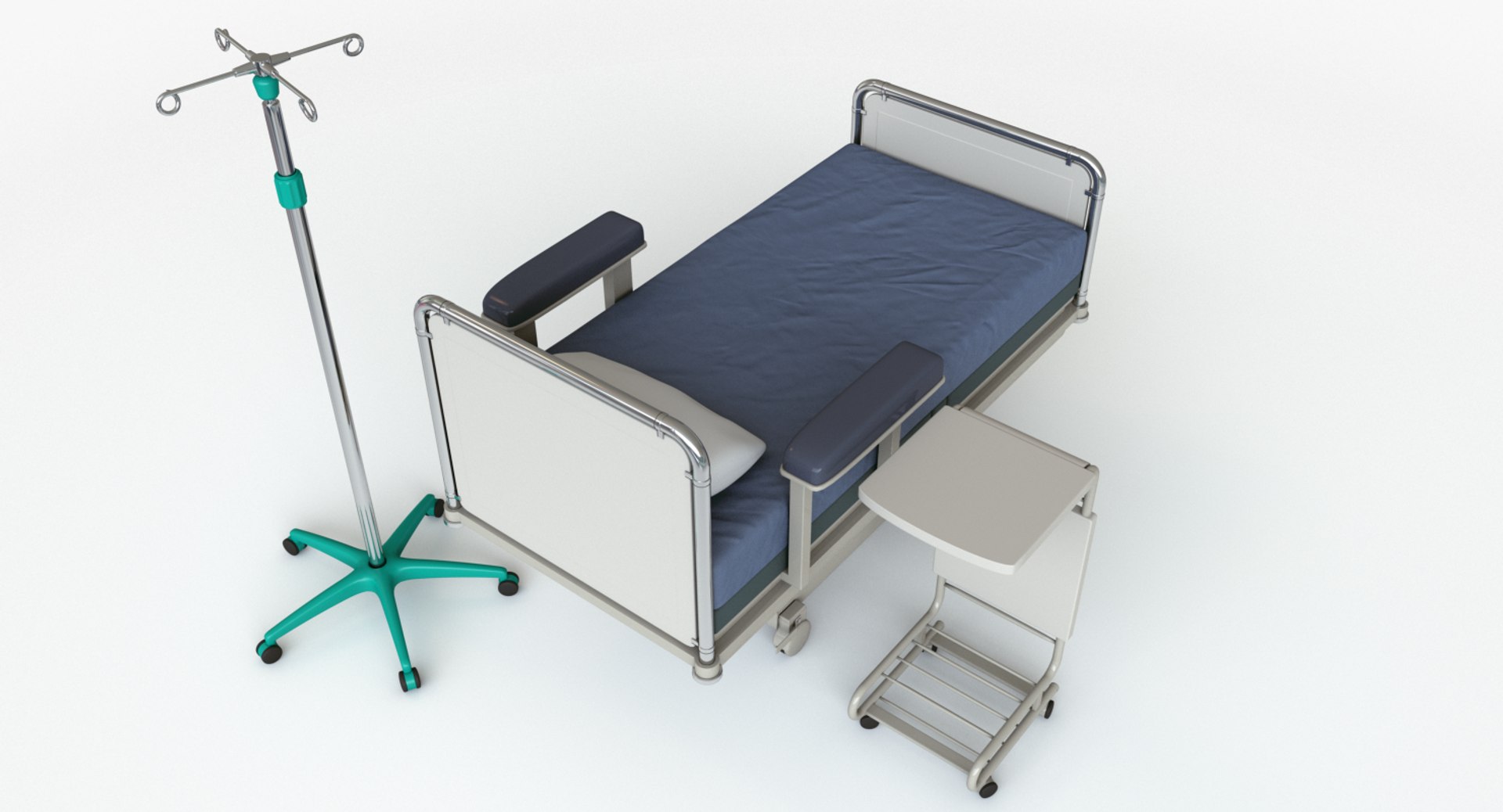3D Hospital Patient Bed Set Model - TurboSquid 1393042
