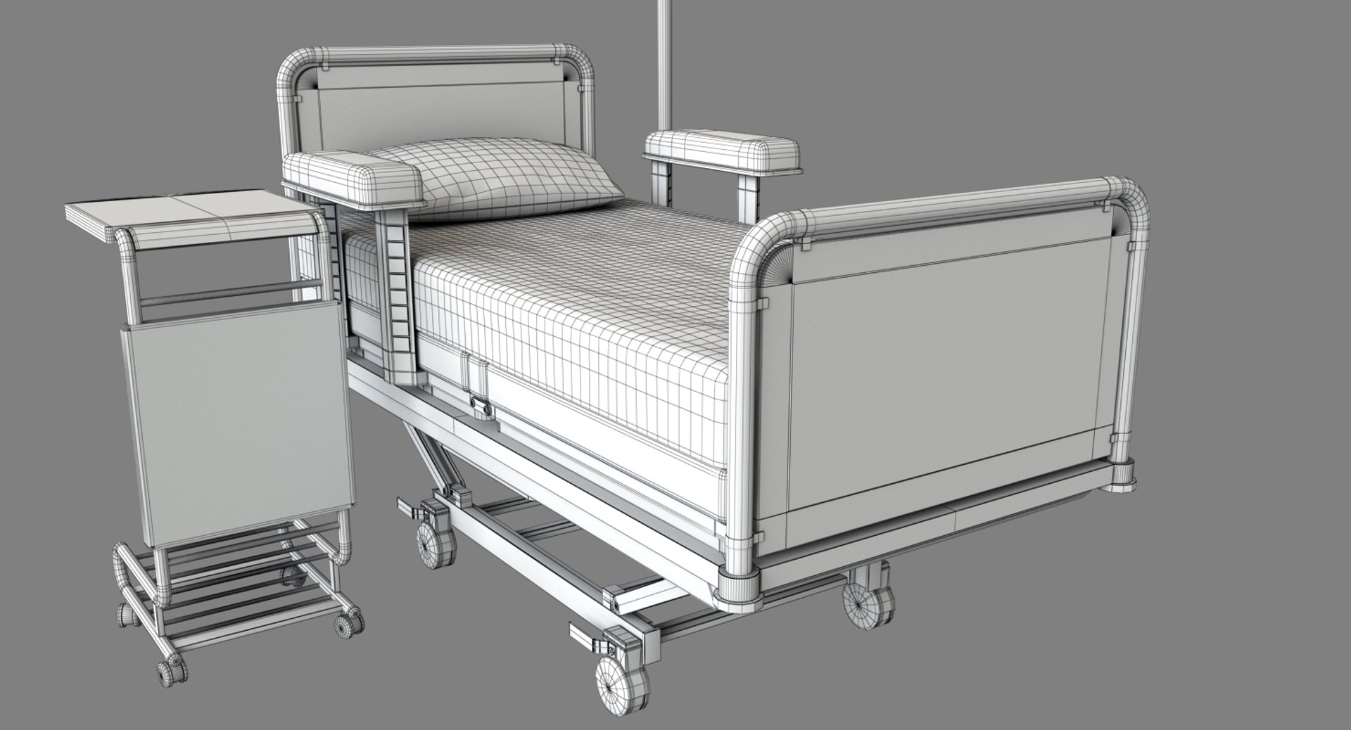 3D Hospital Patient Bed Set Model - TurboSquid 1393042