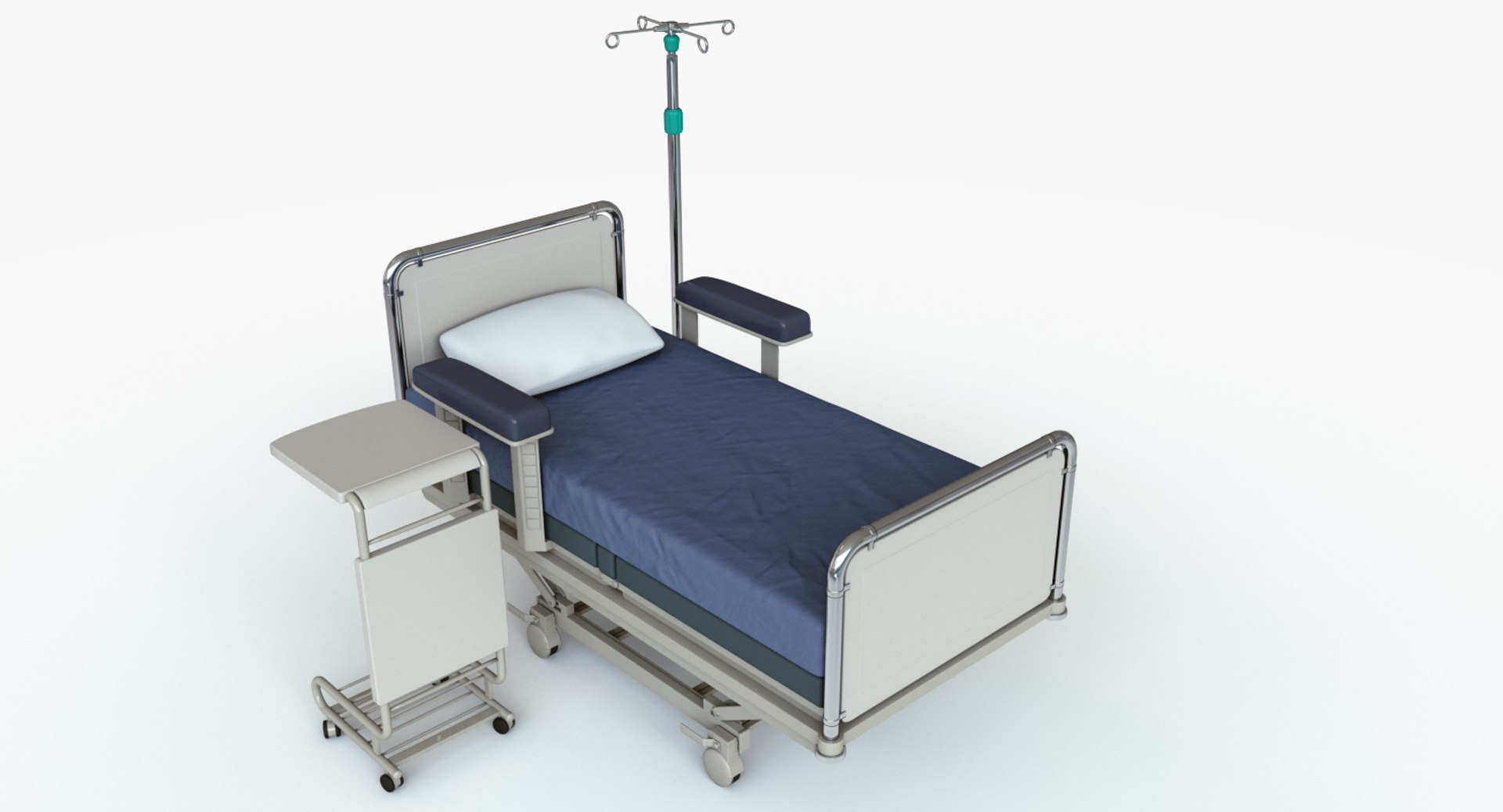 3D Hospital Patient Bed Set Model - TurboSquid 1393042