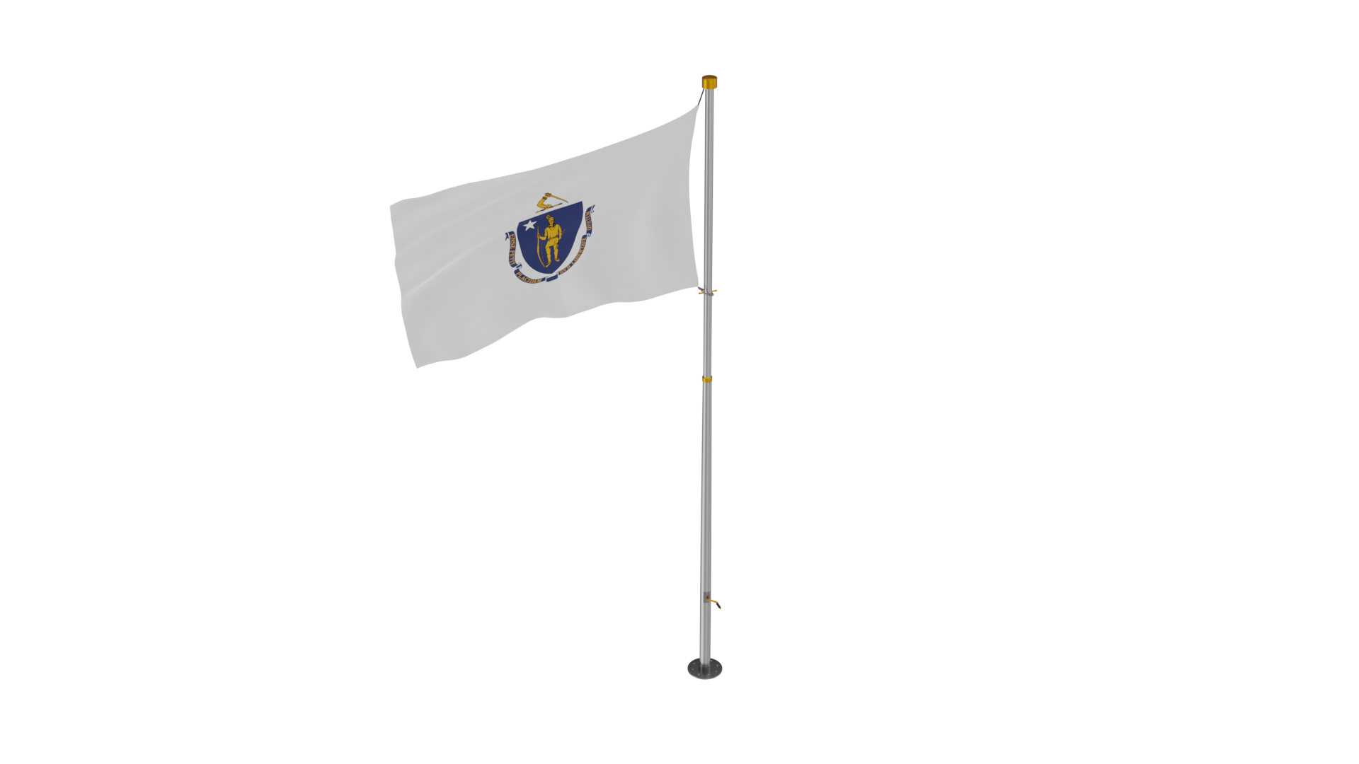 Pole Flag Massachusetts 3D Model - TurboSquid 2280102