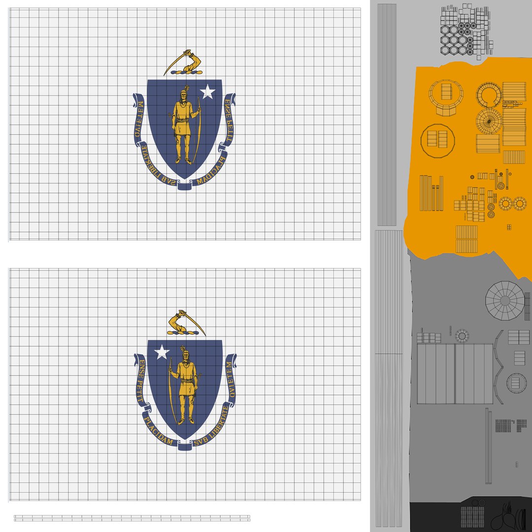 Pole Flag Massachusetts 3D Model - TurboSquid 2280102