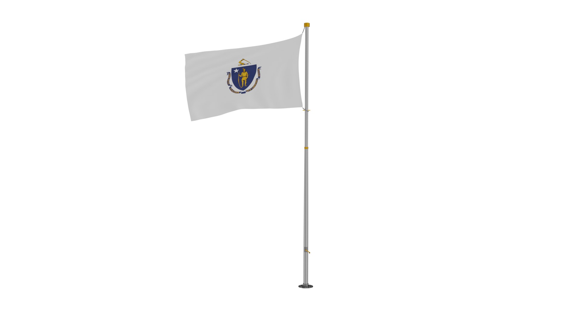 Pole Flag Massachusetts 3D Model - TurboSquid 2280102