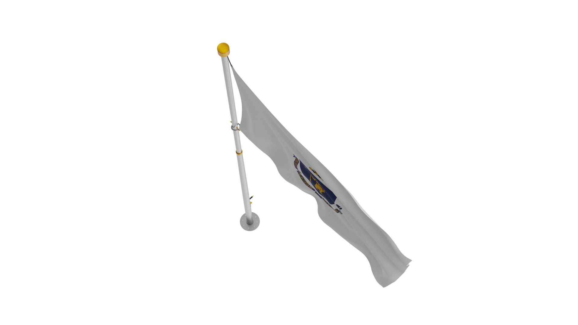 Pole Flag Massachusetts 3D Model - TurboSquid 2280102