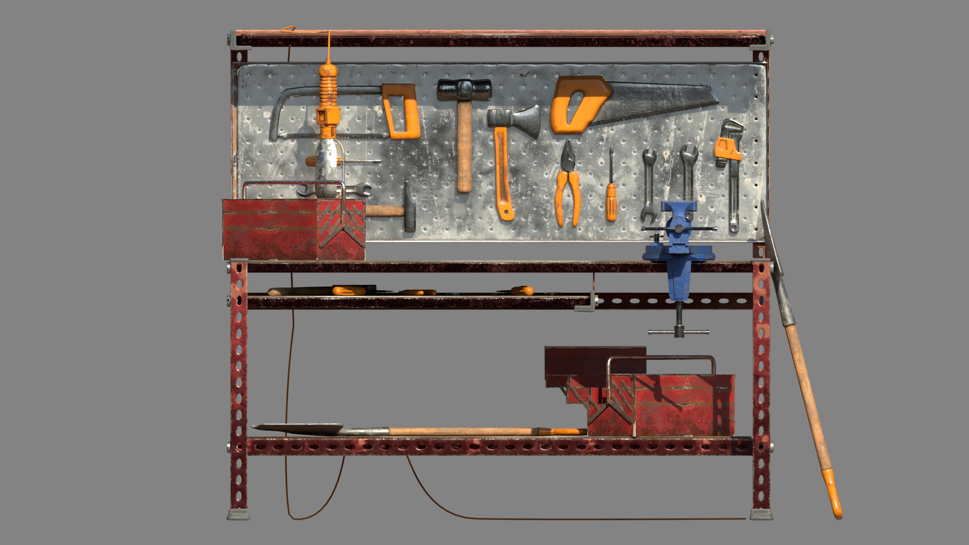 3D Workbench With Tools - TurboSquid 2055056