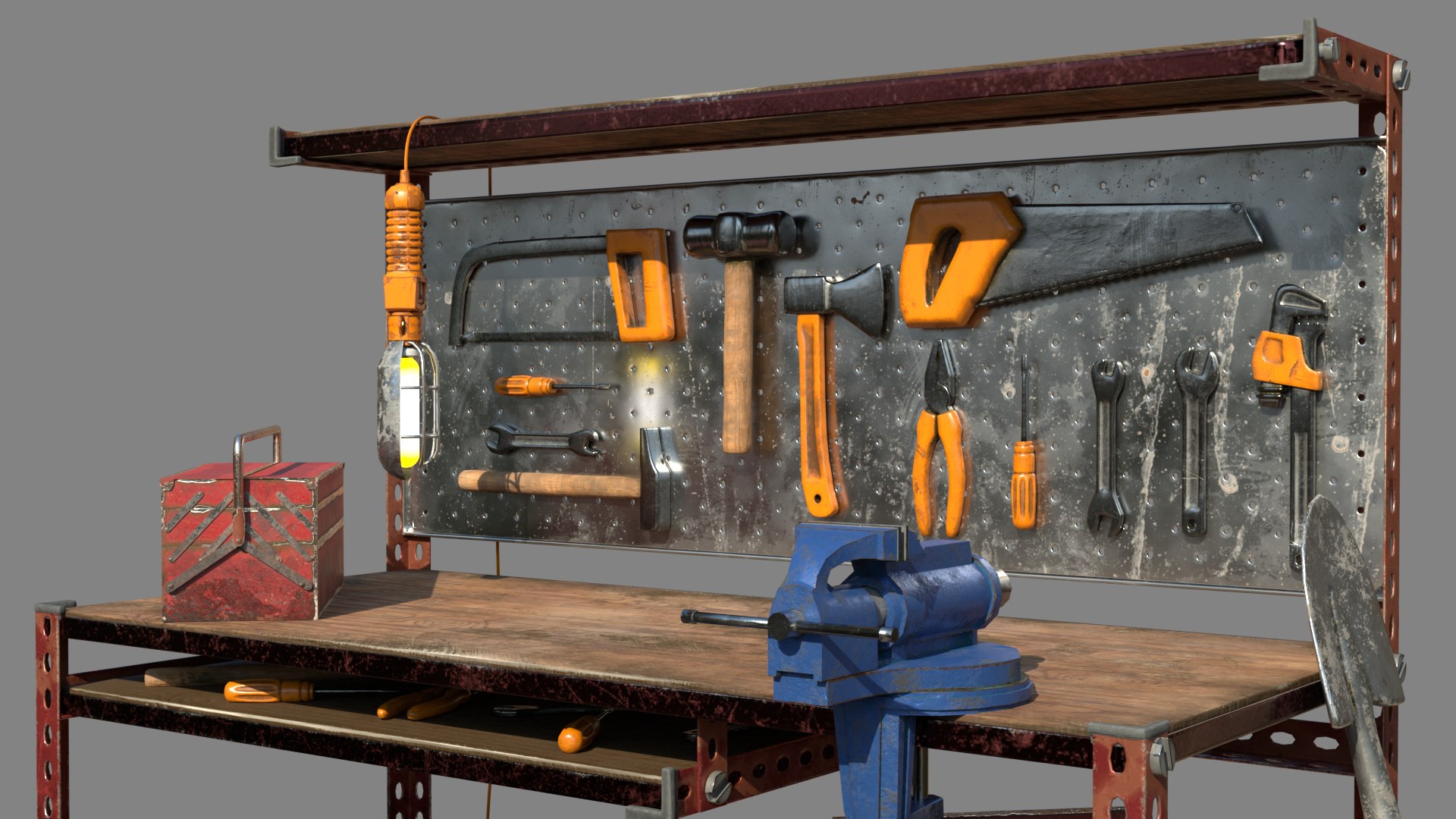3D Workbench With Tools - TurboSquid 2055056
