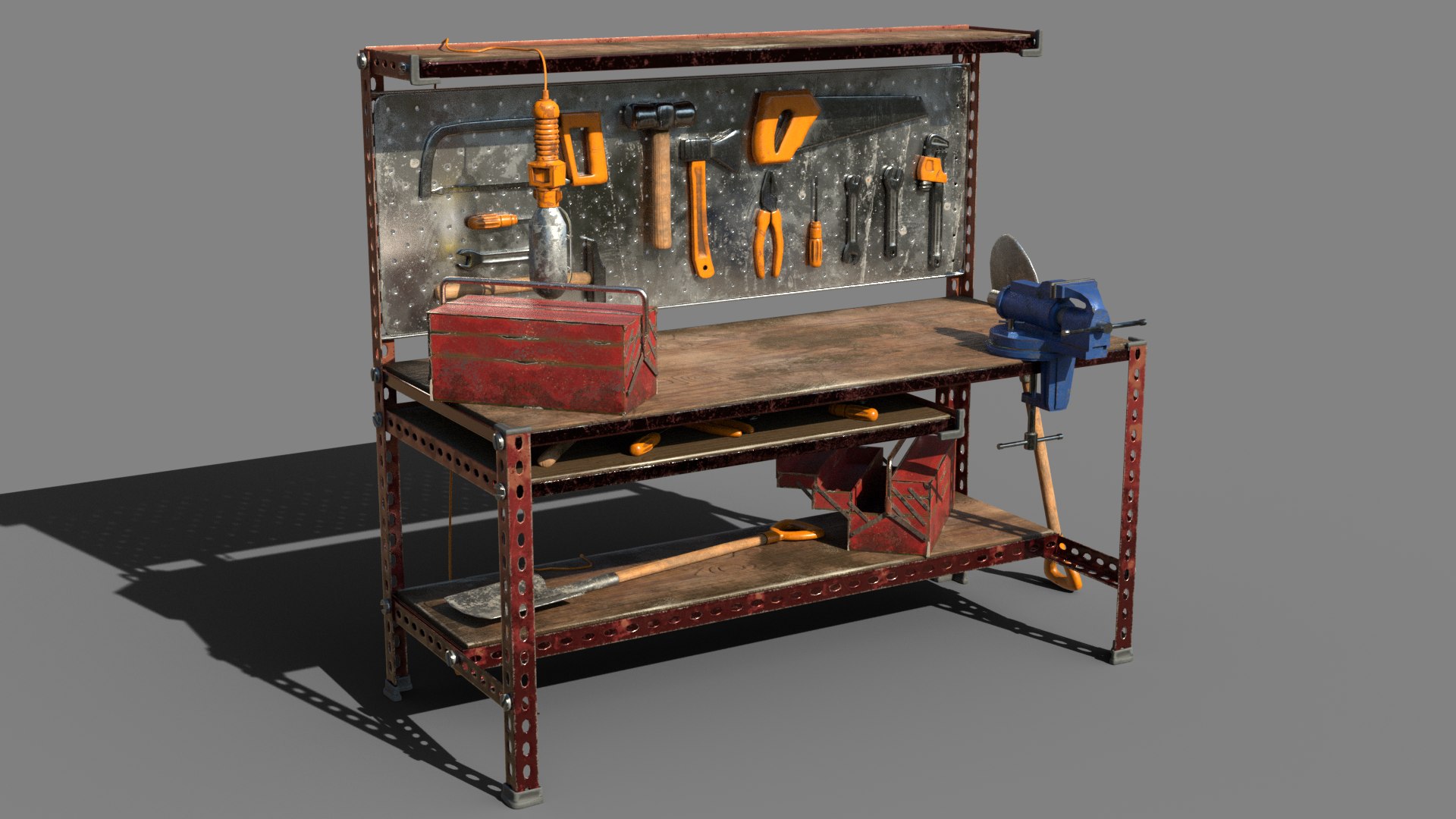 3D Workbench With Tools - TurboSquid 2055056