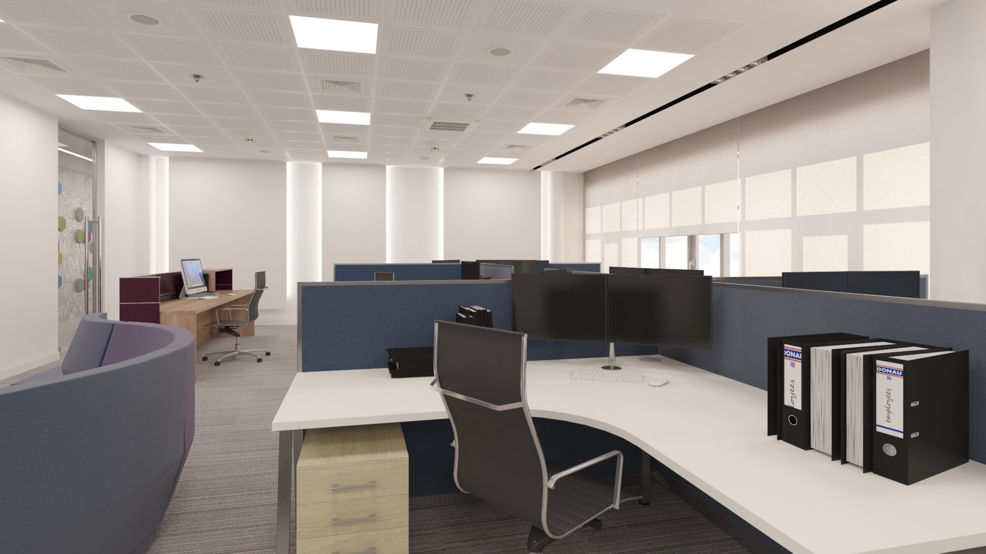 3D Open Space Office Interior - TurboSquid 1655948