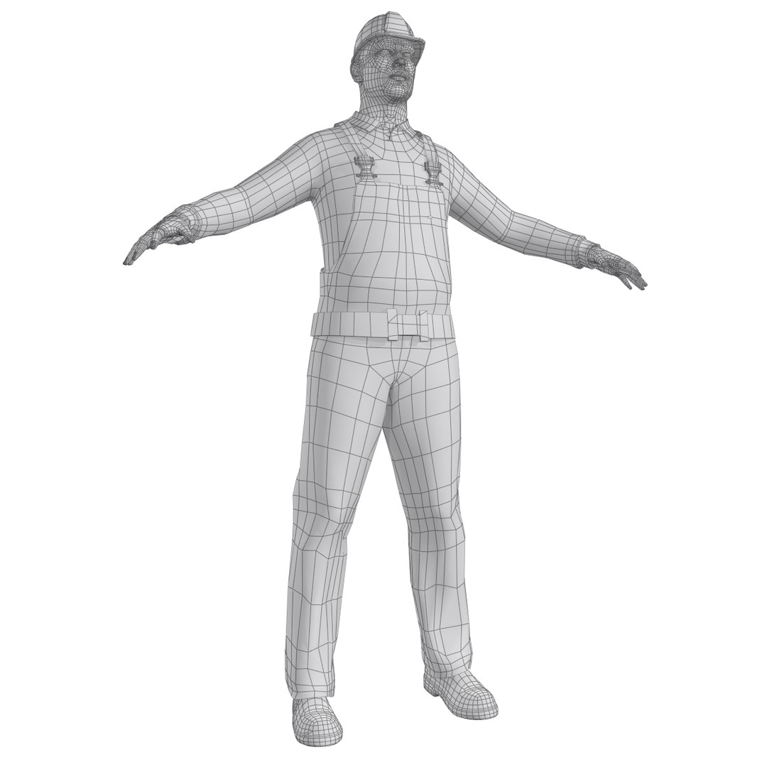 3d Model Of Rigged Worker Man