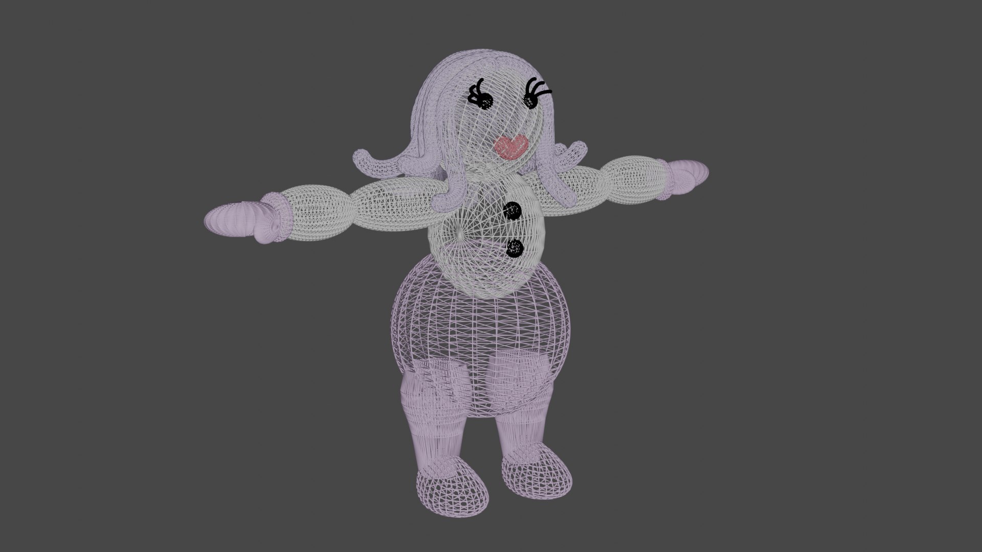 3D snow snowgirl girl model - TurboSquid 1646941