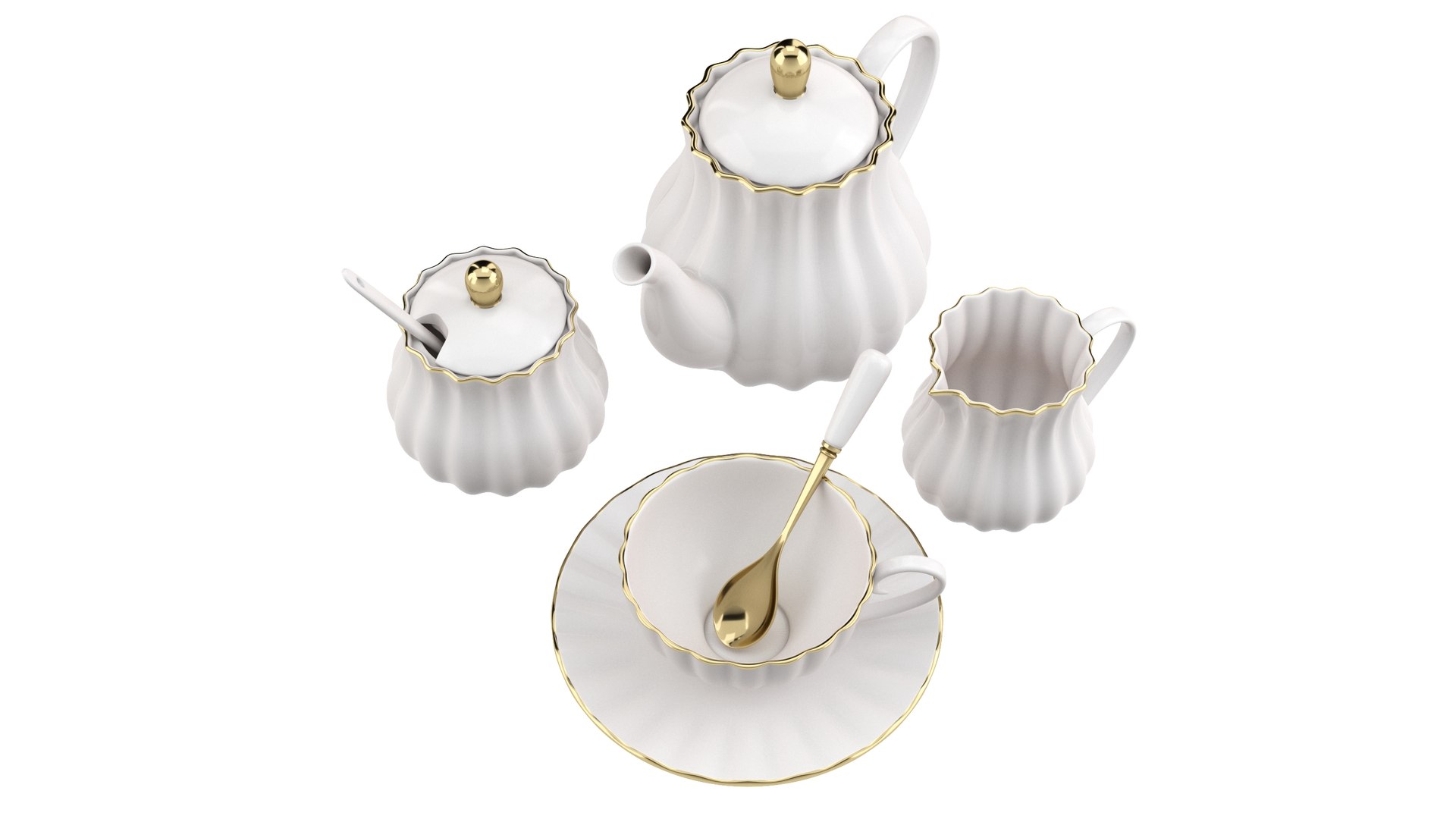 Tea Set Model - TurboSquid 2067975