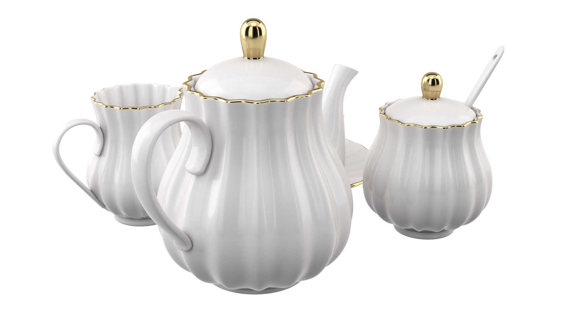 Tea Set Model - TurboSquid 2067975