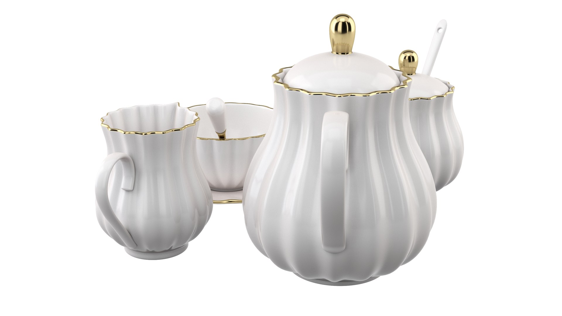 Tea Set Model - TurboSquid 2067975