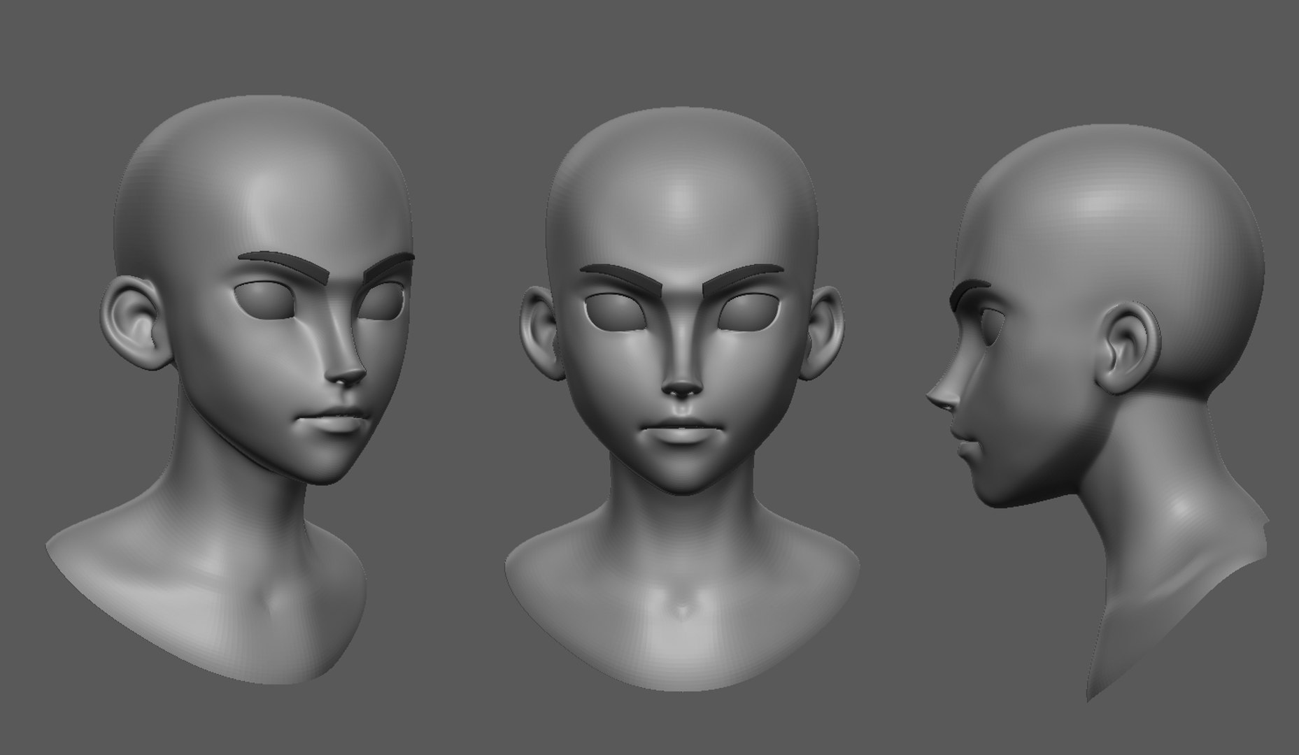 Head Anime 3D Model - TurboSquid 2021482