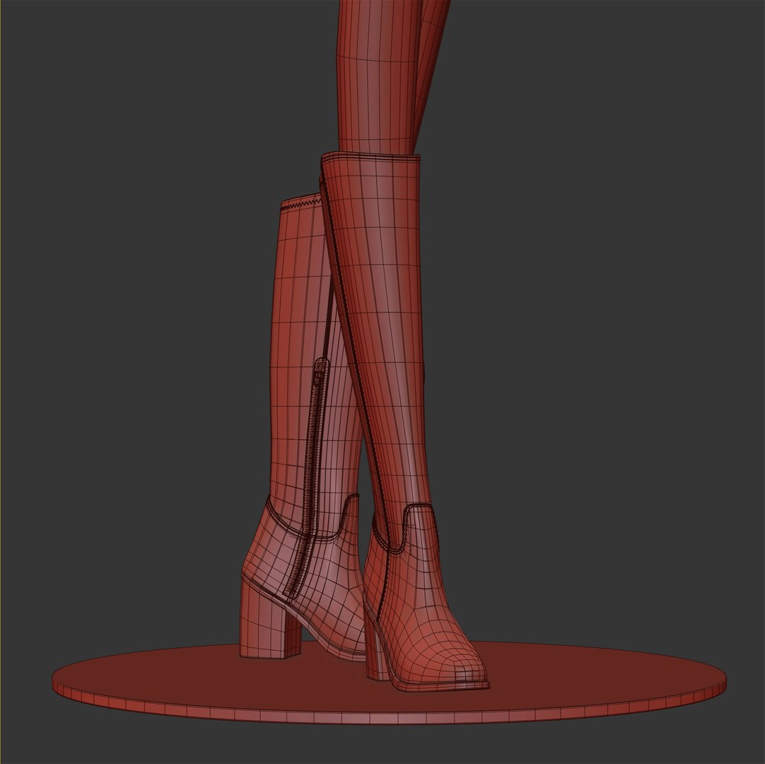 Campbell Black Suede Boots Model - TurboSquid 1752762