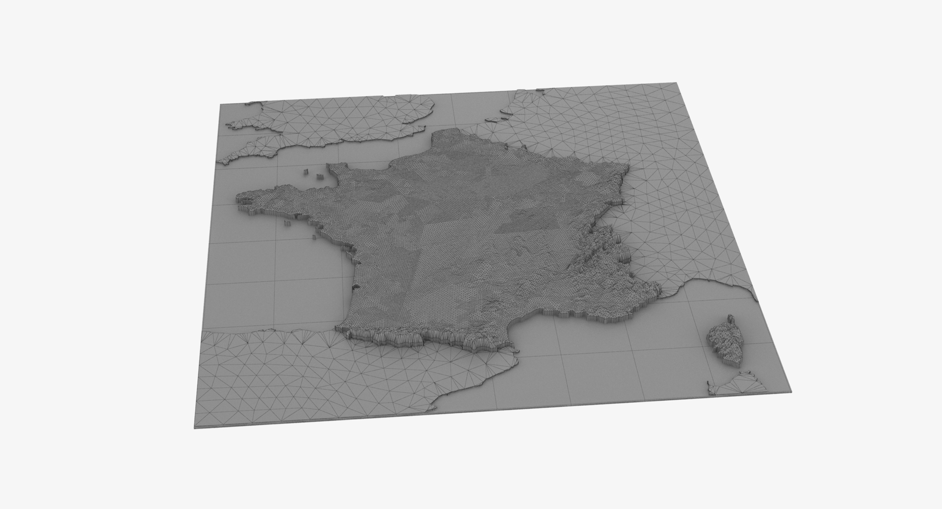 France Topographic Map 3D Model - TurboSquid 2332497