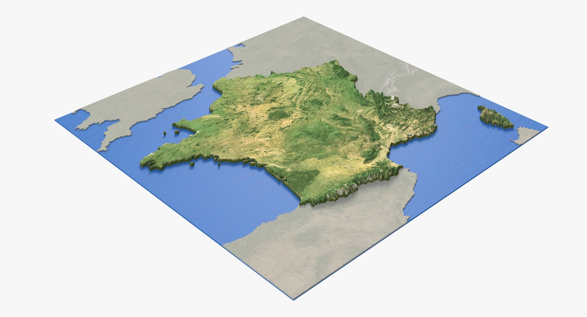 France Topographic Map 3D Model - TurboSquid 2332497