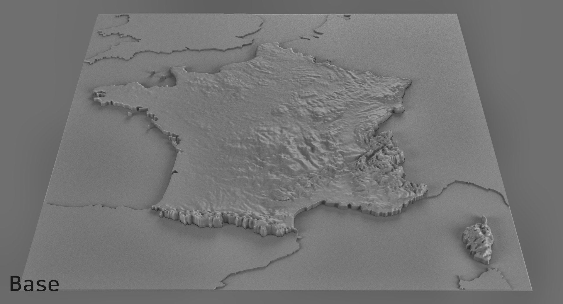 France Topographic Map 3D Model - TurboSquid 2332497
