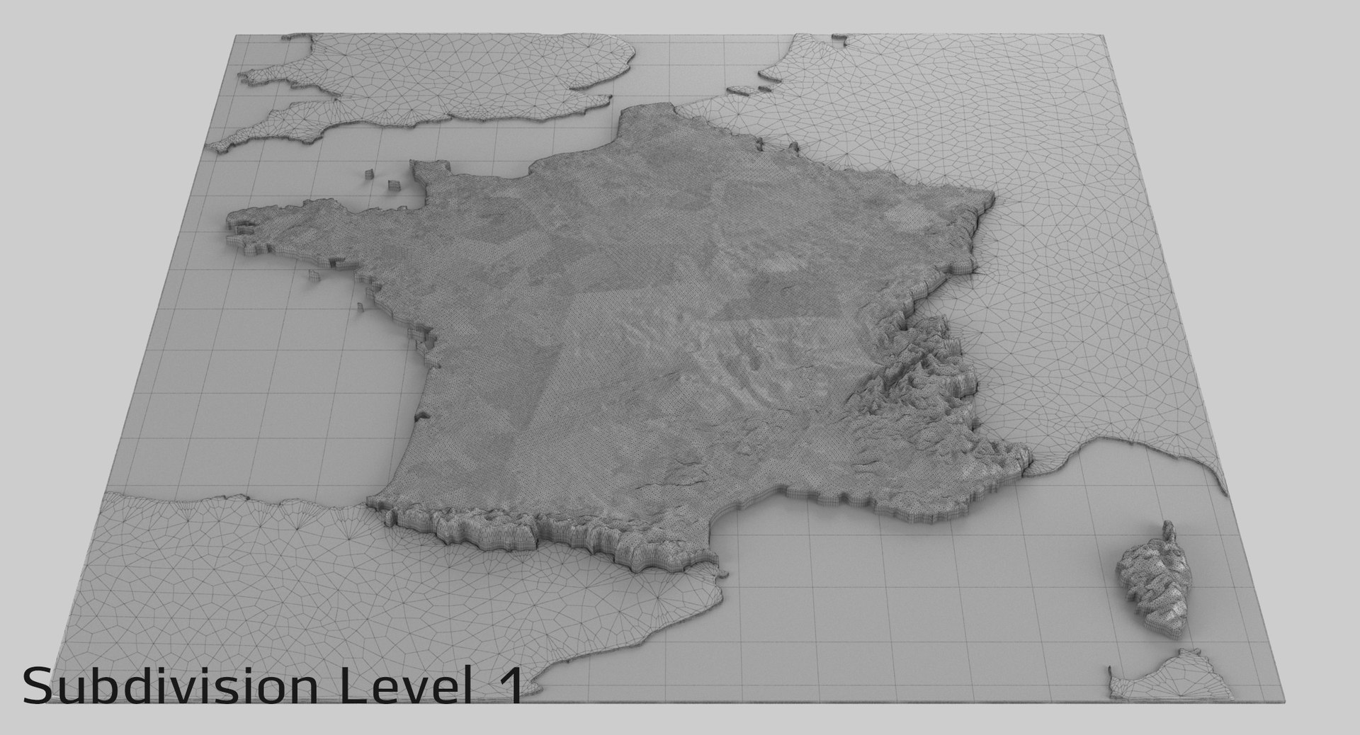 France Topographic Map 3D Model - TurboSquid 2332497