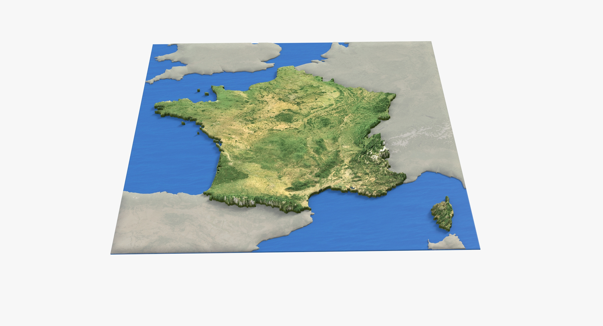 France Topographic Map 3D Model - TurboSquid 2332497