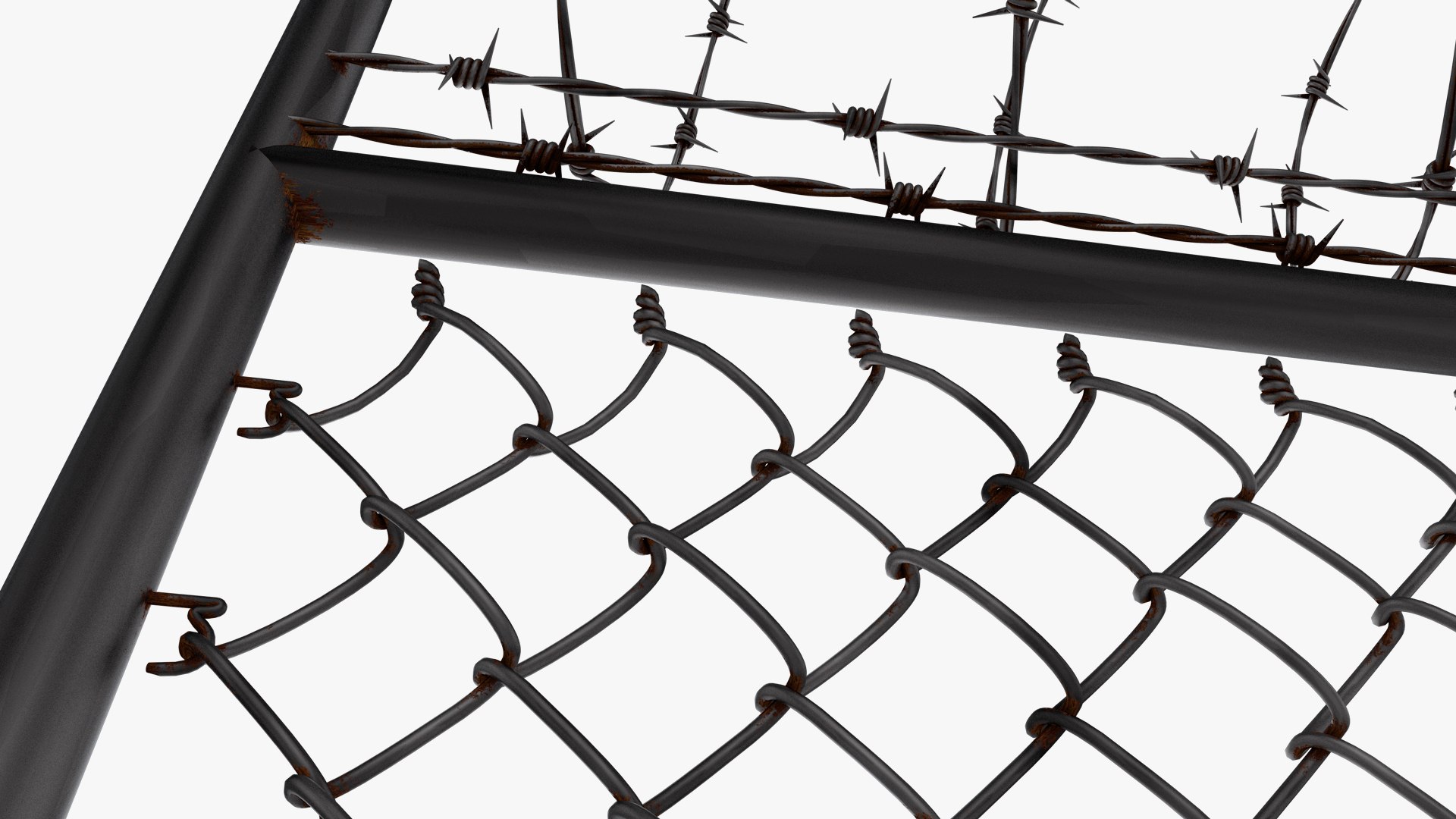 3D Model Barbed Wire Fence - TurboSquid 2028787
