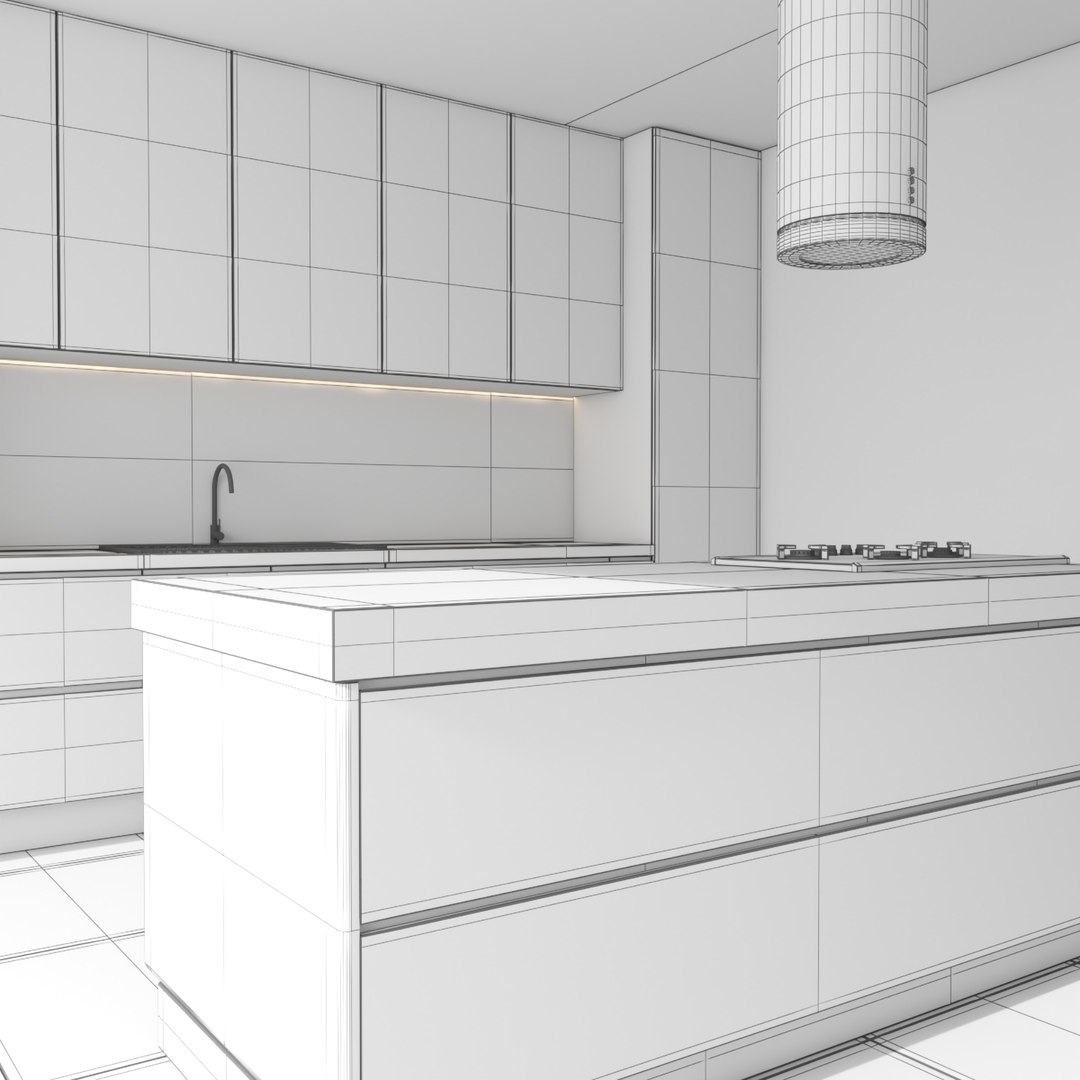 Contemporary Kitchen 28 3D Model - TurboSquid 2299663