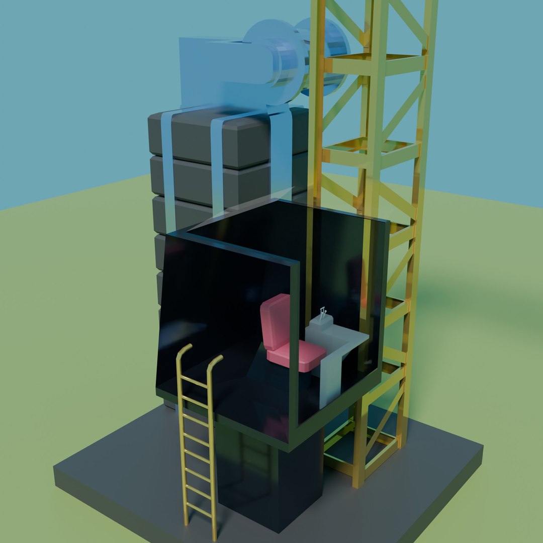 Small Overhead Construction Crane Model - TurboSquid 2427948