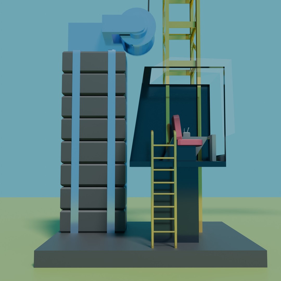 Small Overhead Construction Crane Model - TurboSquid 2427948