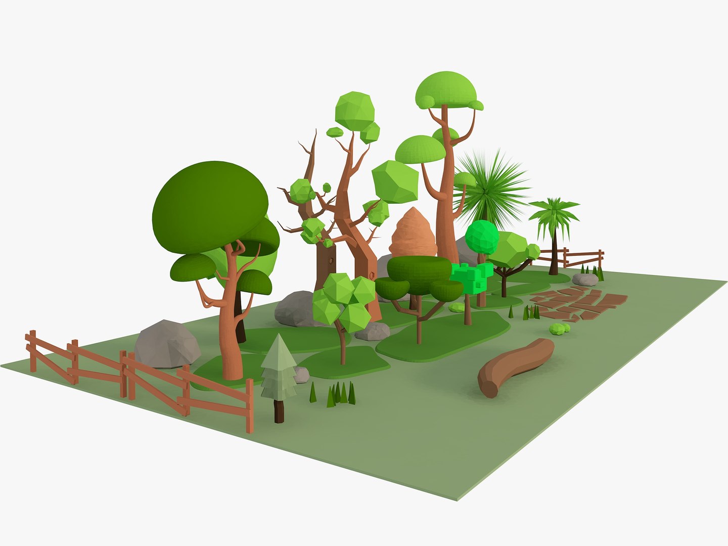 Cartoon tree modeled 3D model - TurboSquid 1351133
