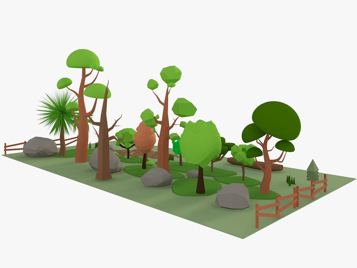 Cartoon tree modeled 3D model - TurboSquid 1351133