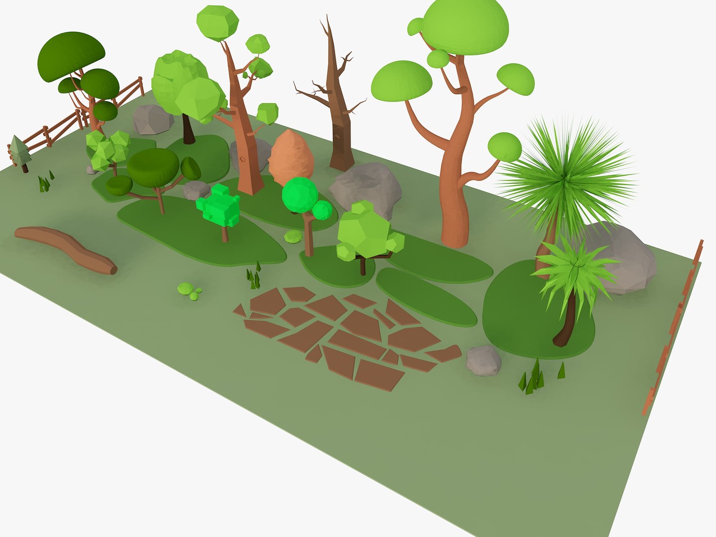 Cartoon tree modeled 3D model - TurboSquid 1351133
