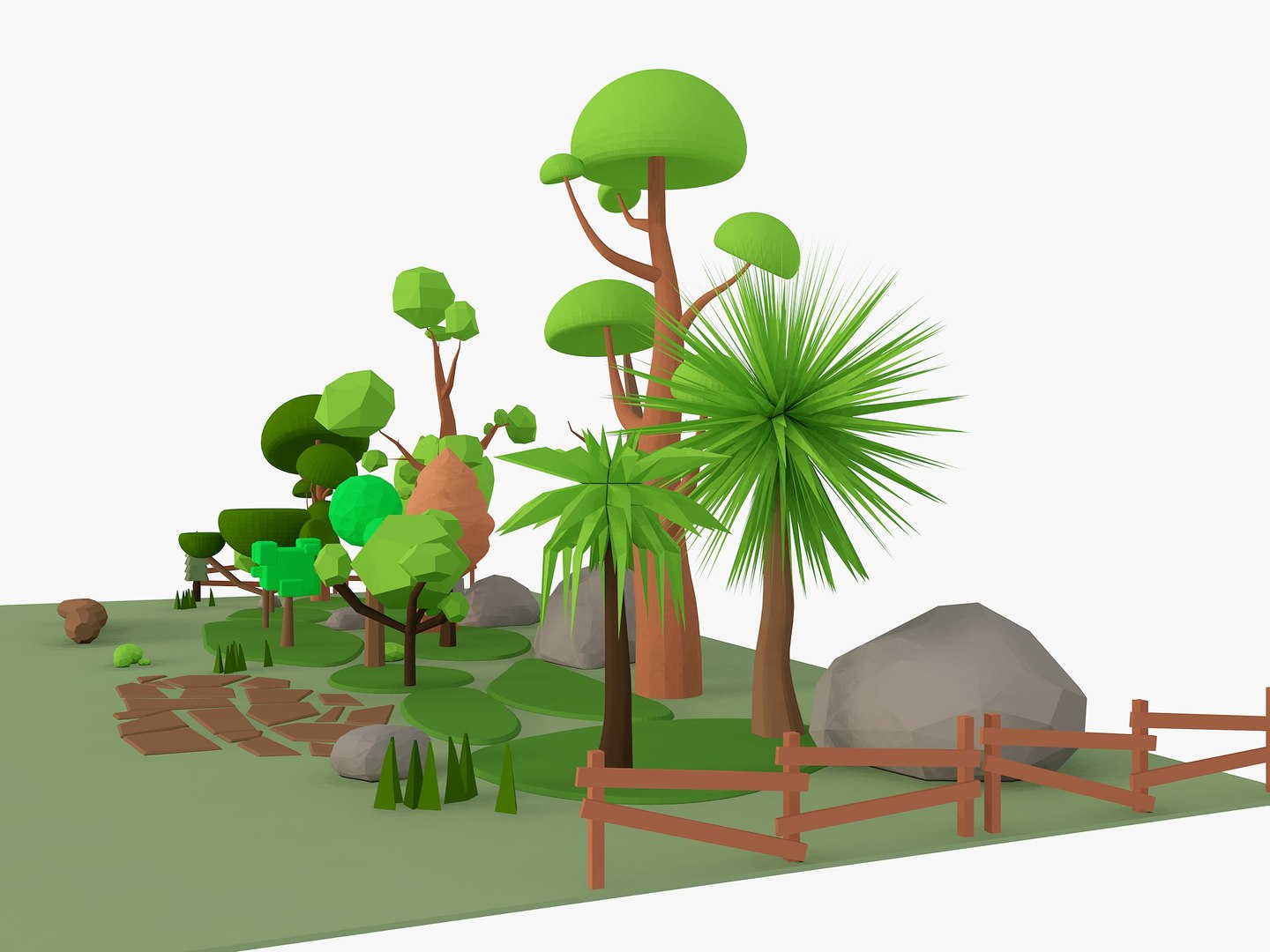 Cartoon tree modeled 3D model - TurboSquid 1351133