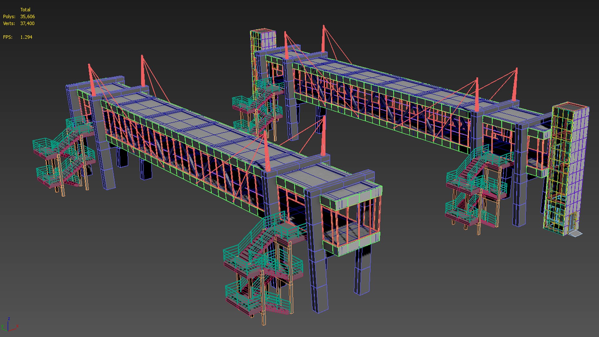 3D Pedestrian Street Bridge model - TurboSquid 2014261