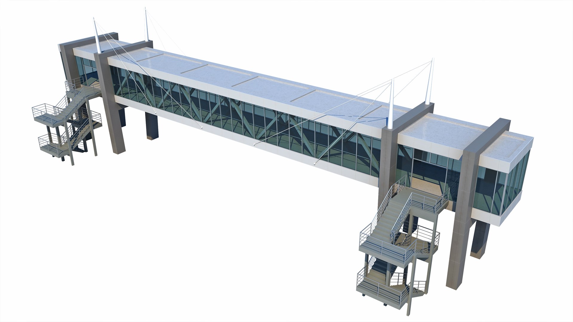 3D Pedestrian Street Bridge Model - TurboSquid 2014261