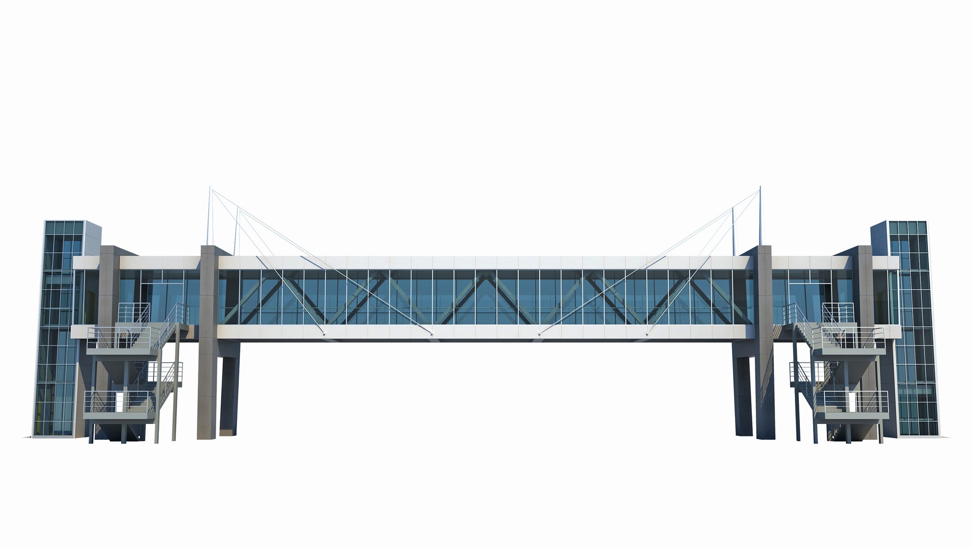 3D Pedestrian Street Bridge Model - TurboSquid 2014261