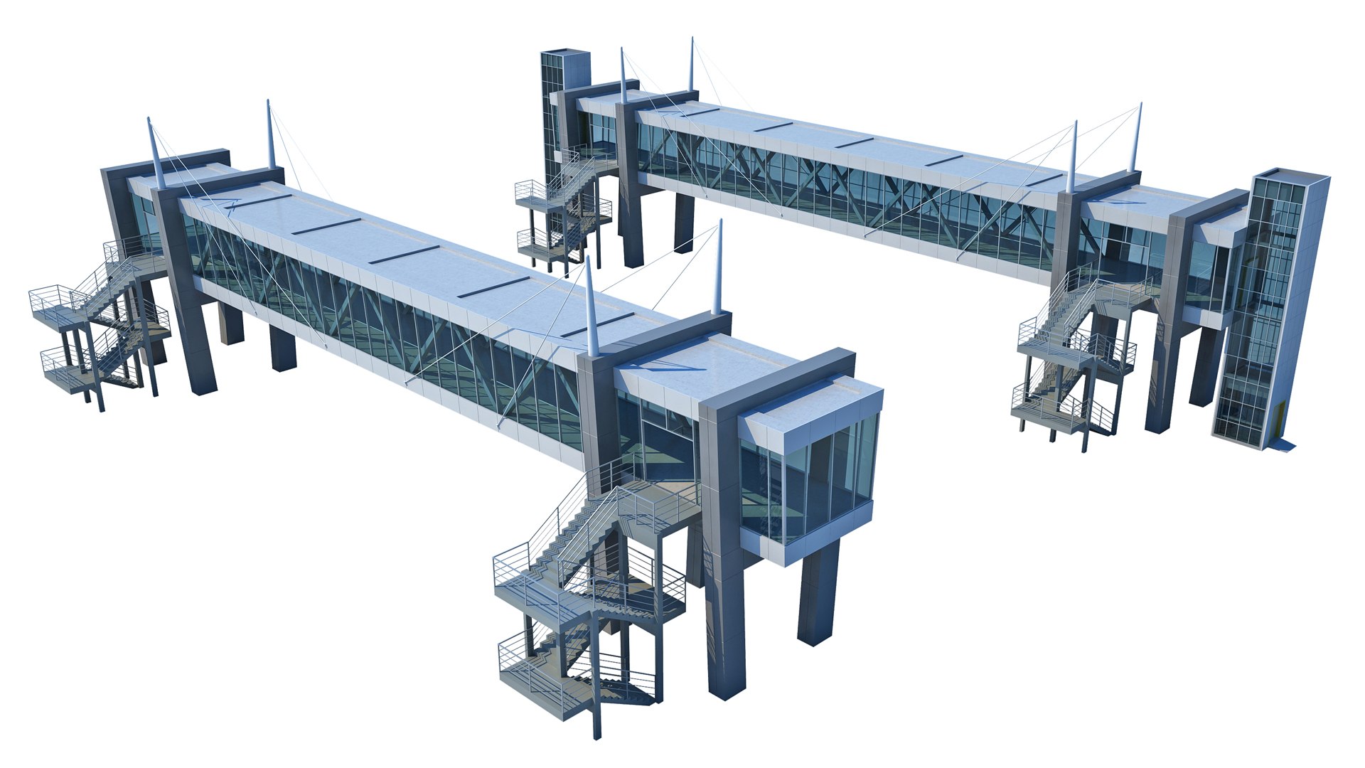 3D Pedestrian Street Bridge model - TurboSquid 2014261