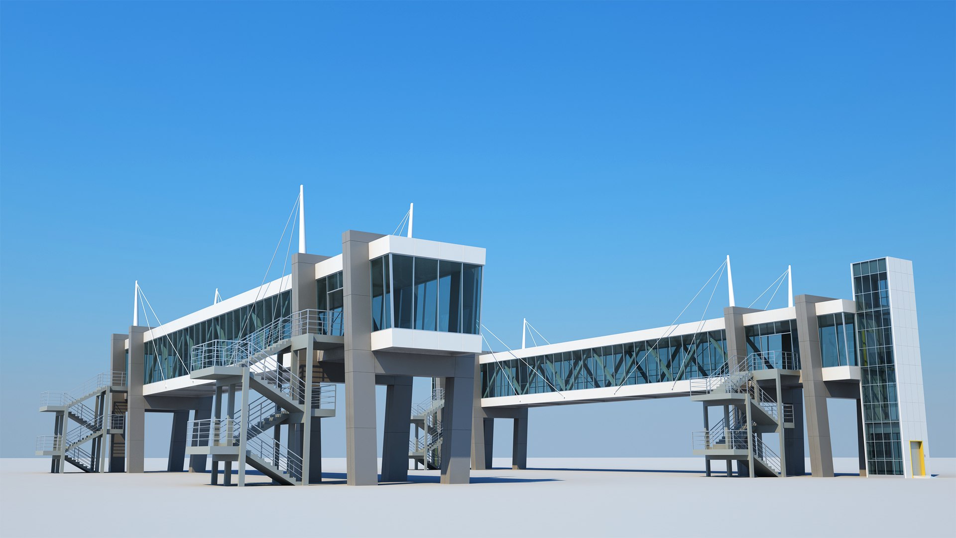 3D Pedestrian Street Bridge Model - TurboSquid 2014261