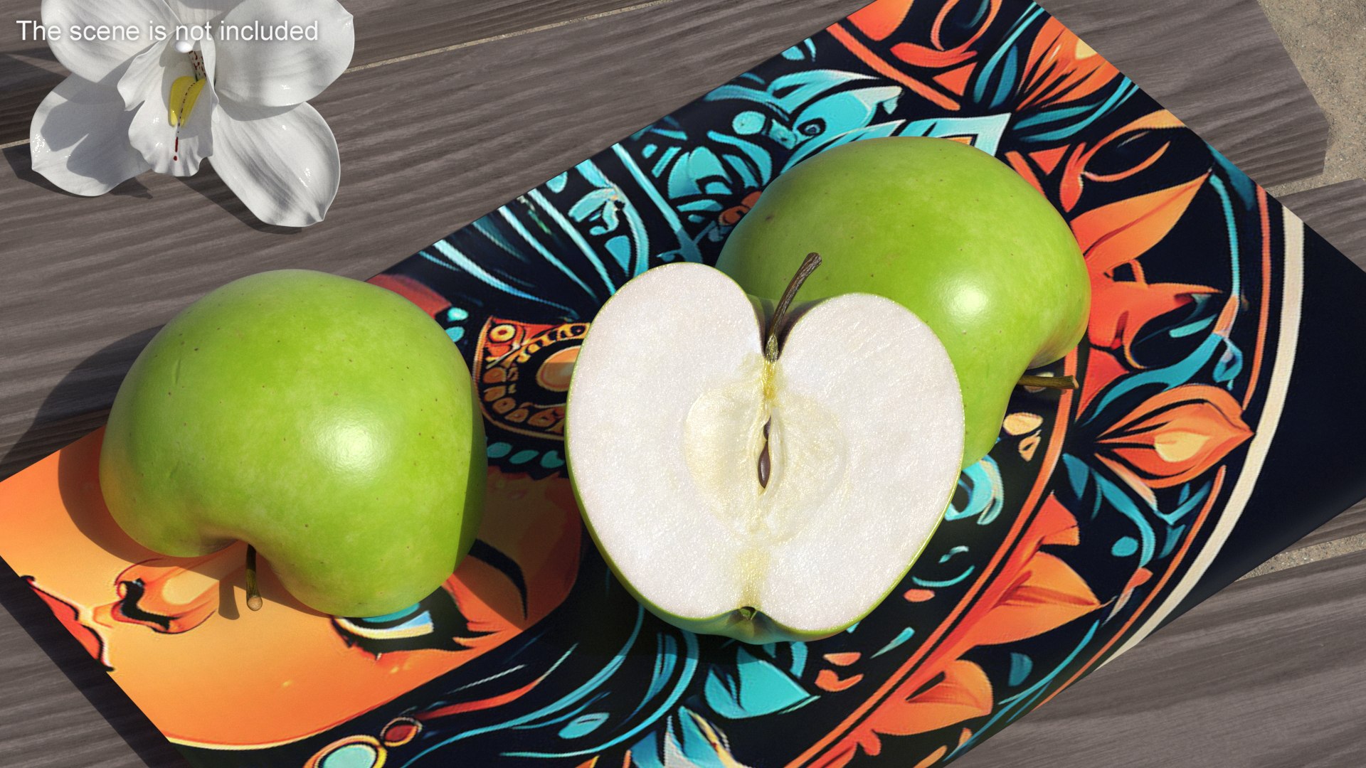 3D Half Sliced Green Apple Model - TurboSquid 2299932