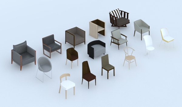 3d model wood chair