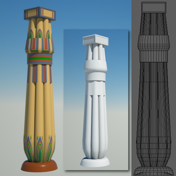 egyptian architecture objects columns obj